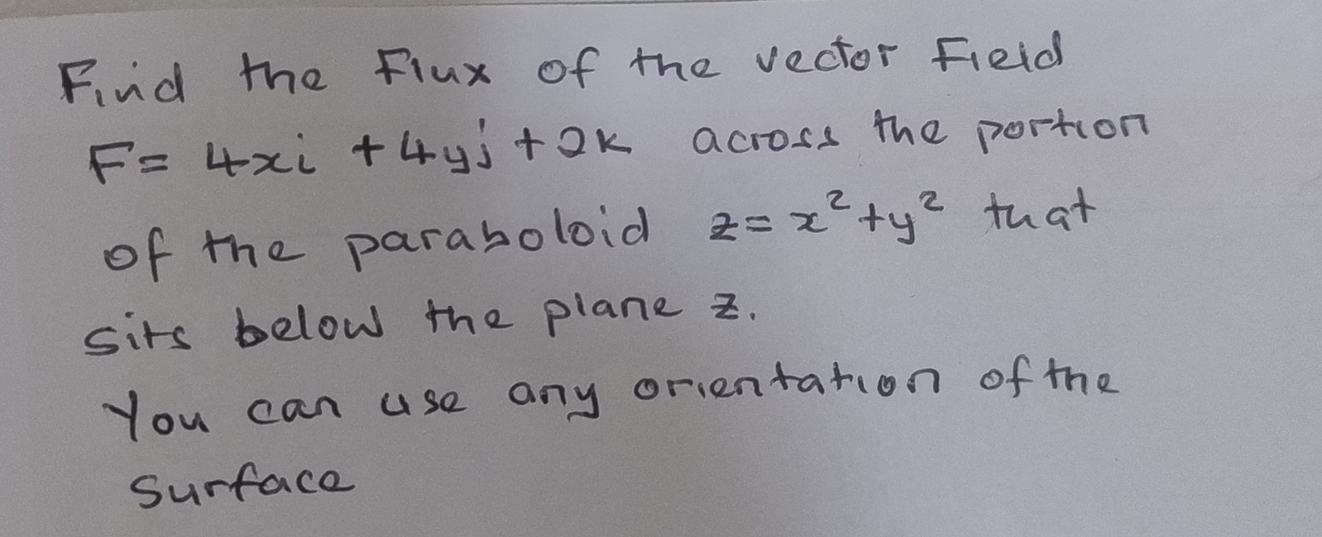Solved Find the Flux of the vector field F=4xi+4yj+2k | Chegg.com