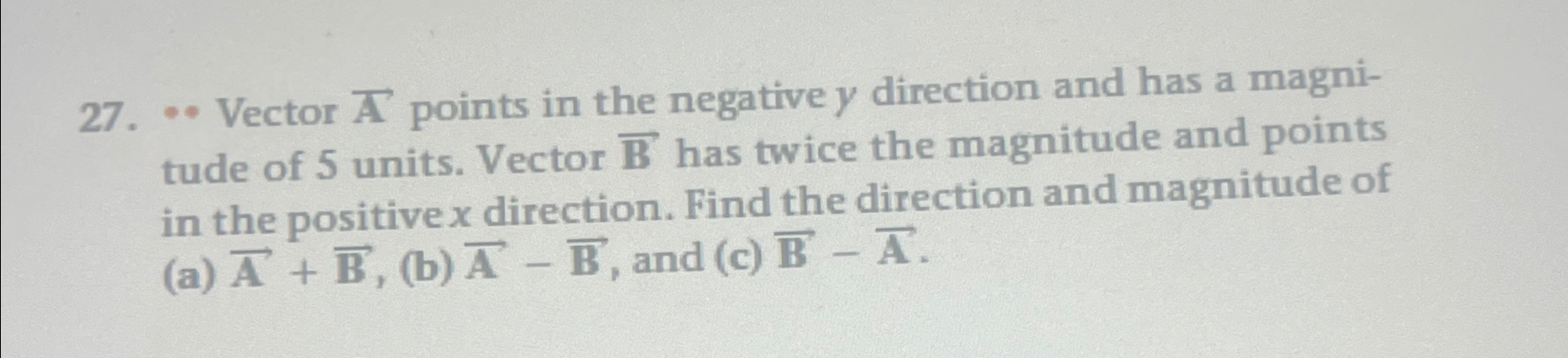 Solved cdots Vector vec(A) ﻿points in the negative y | Chegg.com