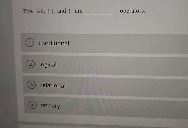 Solved The &&,||, and ! are | Chegg.com Solved The &&,||, and ! are | Chegg.com