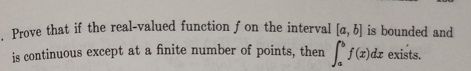 Solved Prove that if the real-valued function f on the | Chegg.com