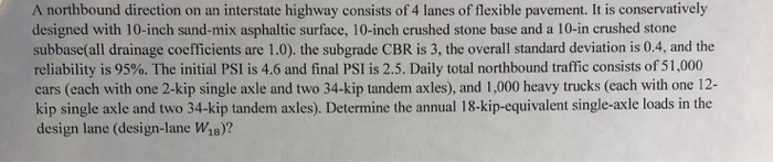 A northbound direction on an interstate highway | Chegg.com