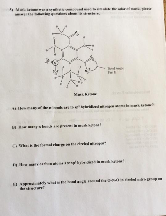 Solved 5) Musk ketone was a synthetic compound used to | Chegg.com