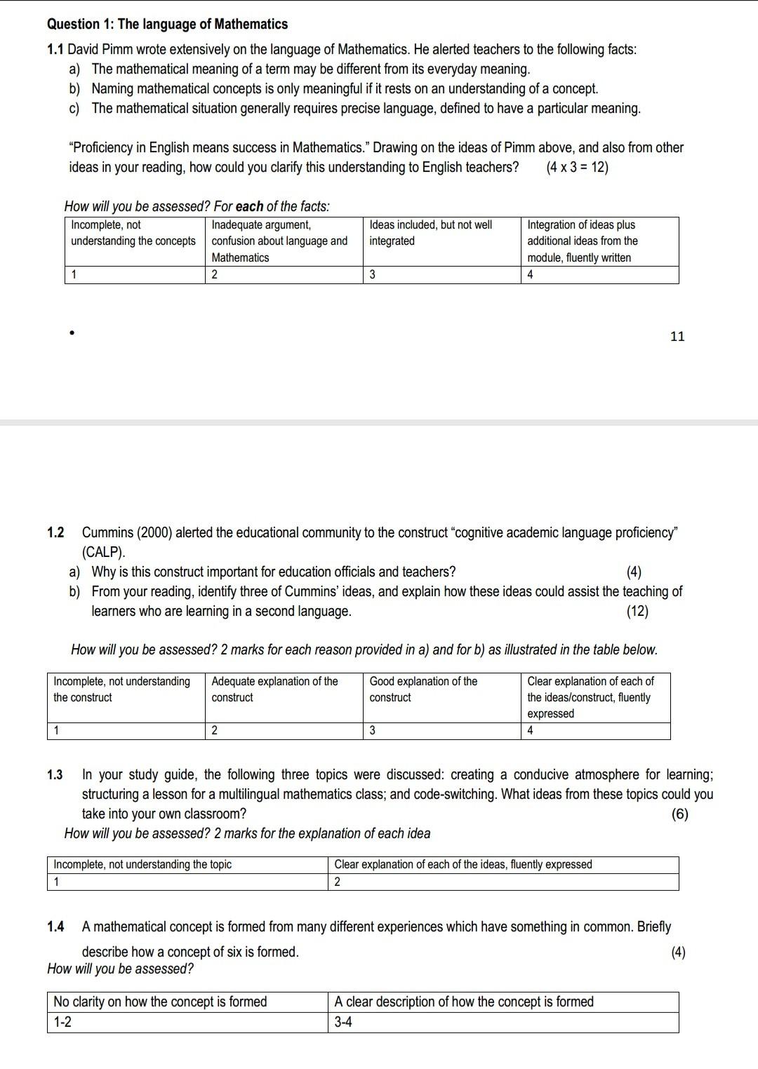 Solved Question 1: The language of Mathematics 1.1 David | Chegg.com