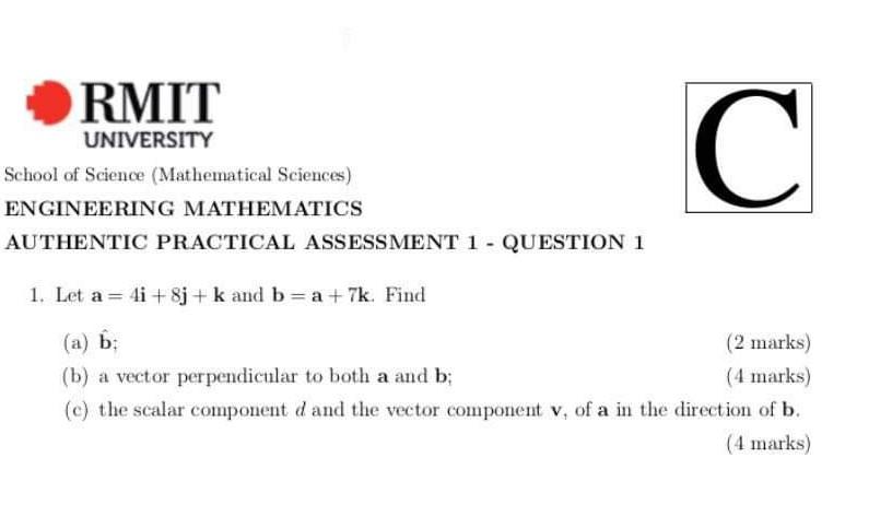 Solved RMIT UNIVERSITY School of Science (Mathematical | Chegg.com
