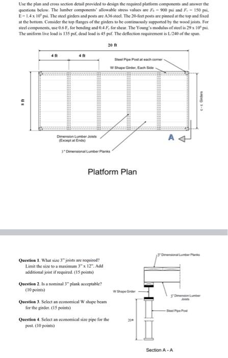 Solved Use the plan and cross section detail provided to | Chegg.com