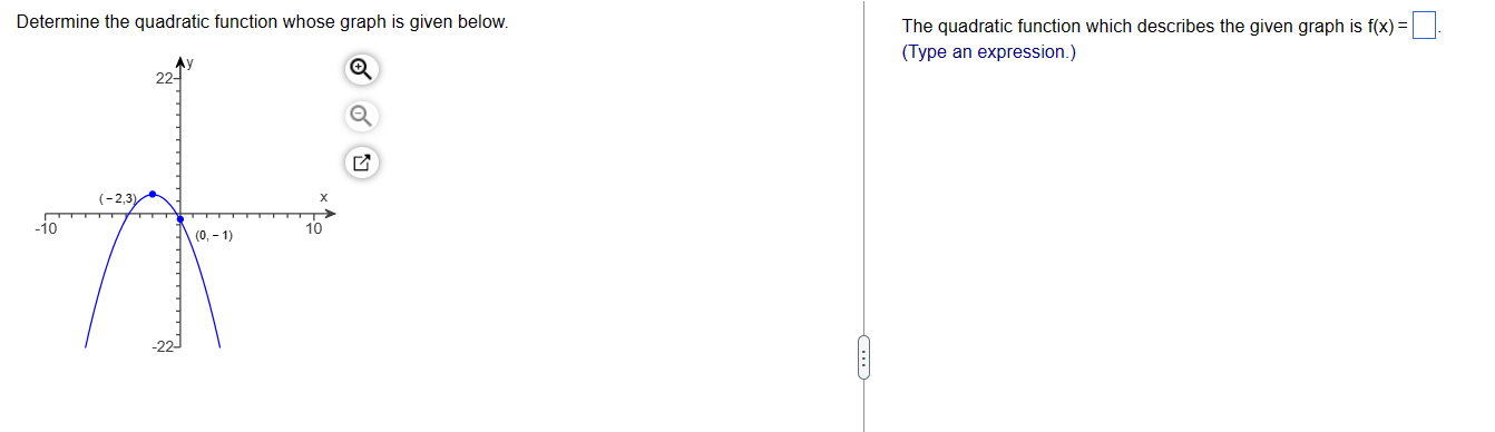 Solved Determine the quadratic function whose graph is given | Chegg.com Solved Determine the quadratic function whose graph is given | Chegg.com