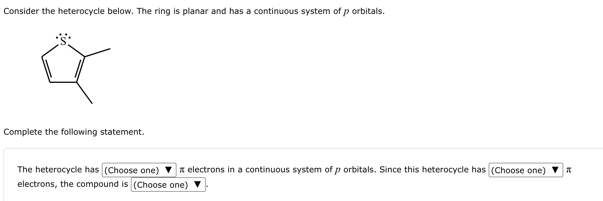 Solved Consider the heterocycle below. The ring is planar | Chegg.com