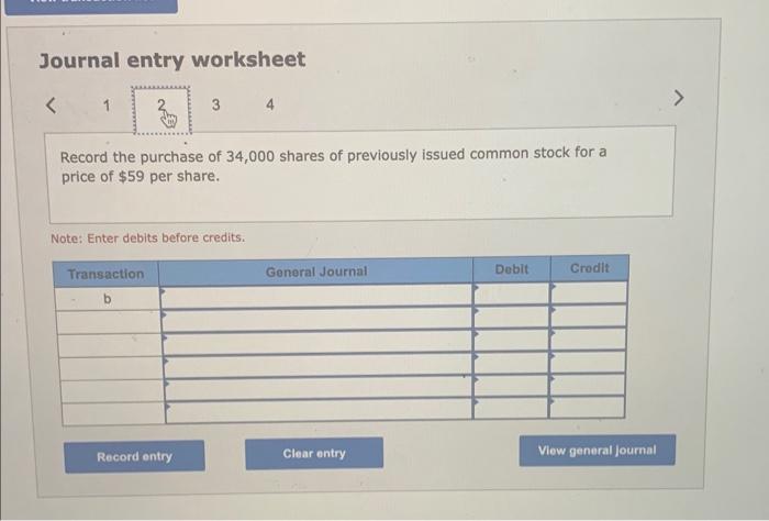 Solved Journal entry worksheet 45 Record the purchase of | Chegg.com
