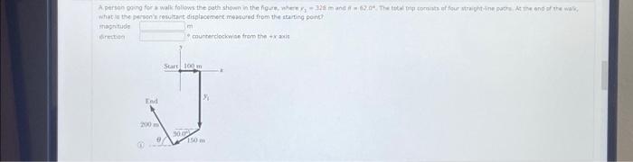 Solved A person going for a walk follows the path shown in | Chegg.com