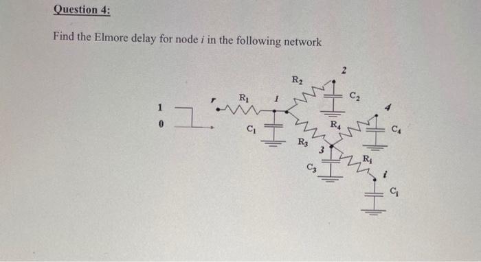 Solved Find The Elmore Delay For Node I In The Following 