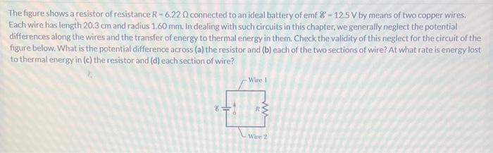 Solved The figure shows a resistor of resistance R=6.22Ω | Chegg.com