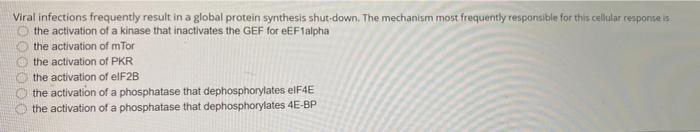Solved Viral infections frequently result in a global | Chegg.com