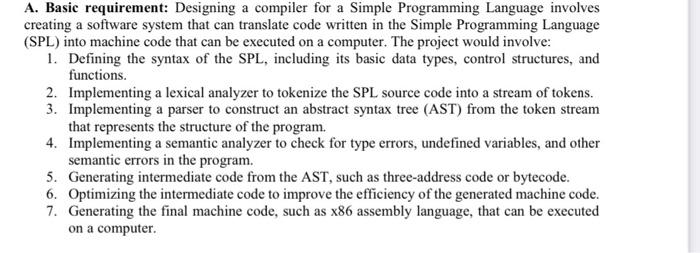 Solved I need help Designing a compiler for a Simple | Chegg.com