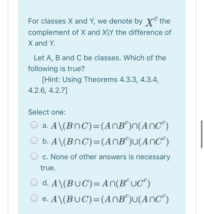 Solved Let A={{1, 2, 3}, {a, b, c), X, Y} and B = {{1, 2}, | Chegg.com