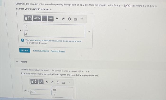 Solved Particles travel within a flow field defined by | Chegg.com