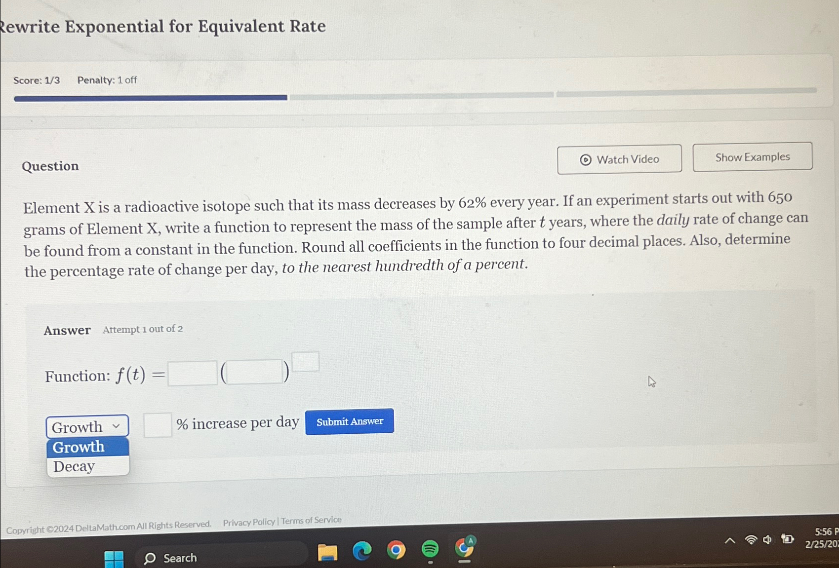 Solved Rewrite Exponential for Equivalent RateScore: | Chegg.com