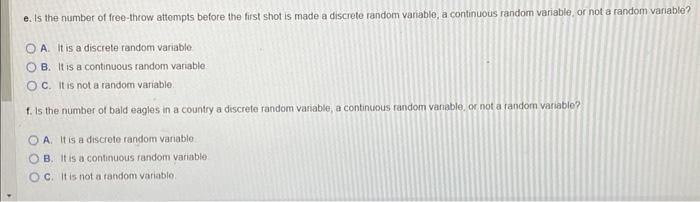 Solved Determine whether the value is a discrete random | Chegg.com