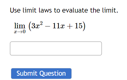 Solved Use limit laws to evaluate the | Chegg.com