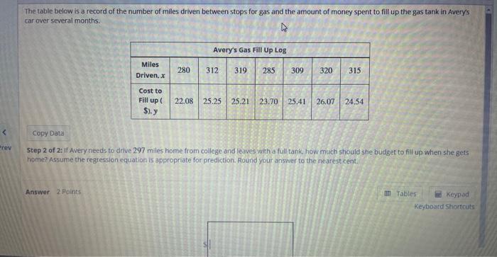 Solved The table below is a record of the number of miles | Chegg.com