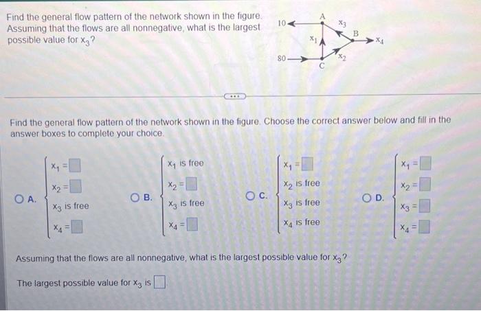 Solved Find the general flow pattern of the network shown in | Chegg.com