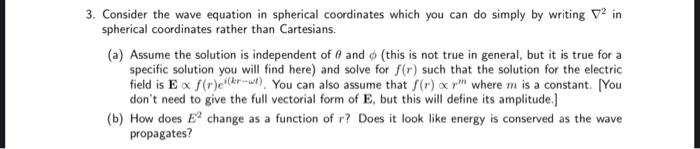 Solved 3. Consider the wave equation in spherical | Chegg.com