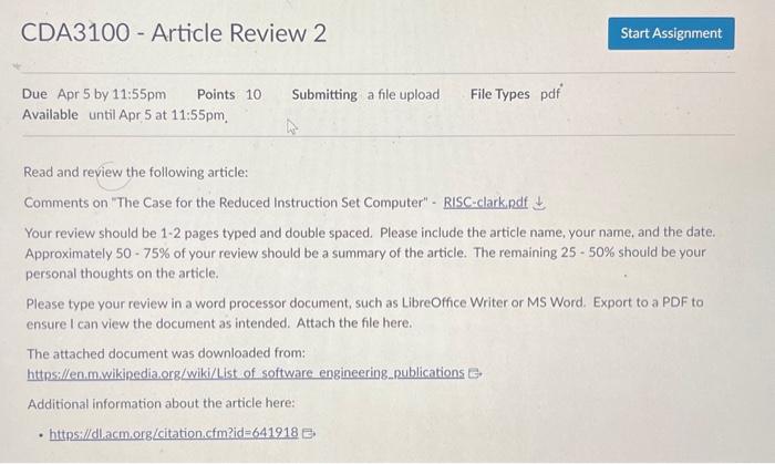 Solved Read and review the following article: Comments on | Chegg.com