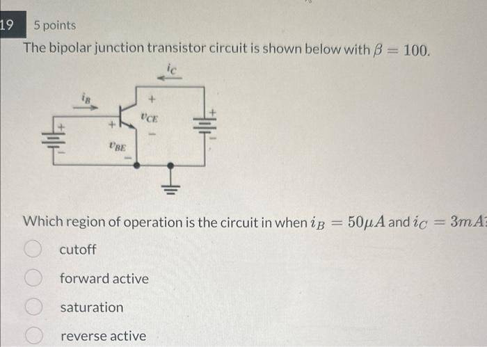 Solved The bipolar junction transistor circuit is shown | Chegg.com