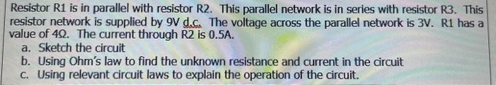 Solved Resistor R1 is in parallel with resistor R2. This | Chegg.com