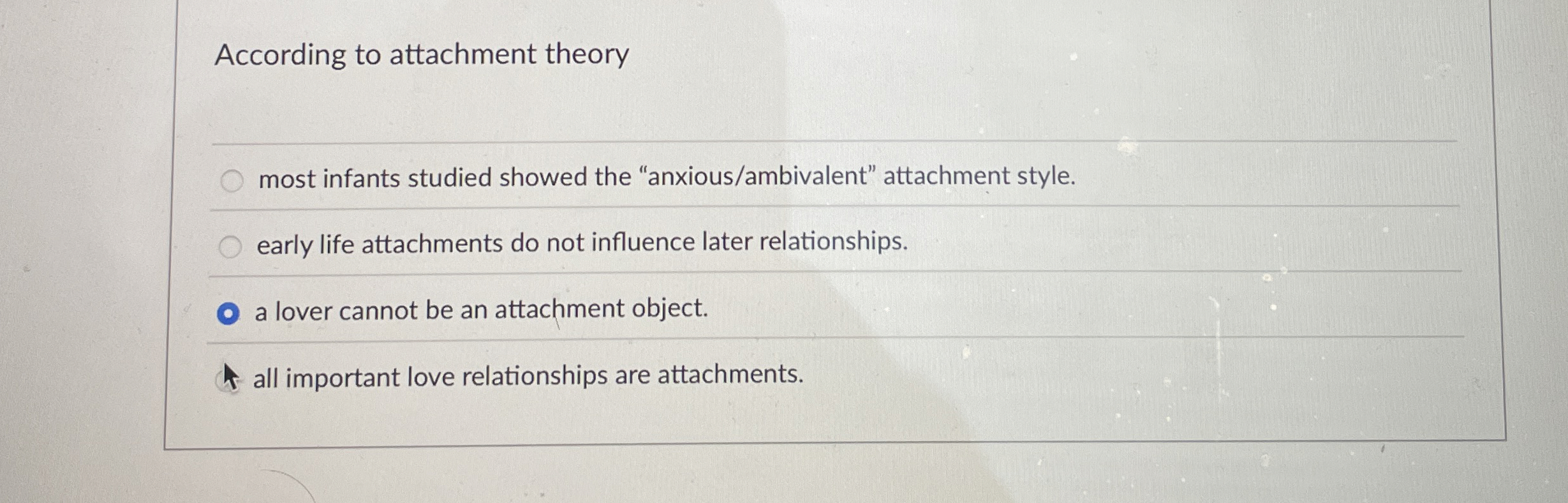 Solved According to attachment theorymost infants studied | Chegg.com