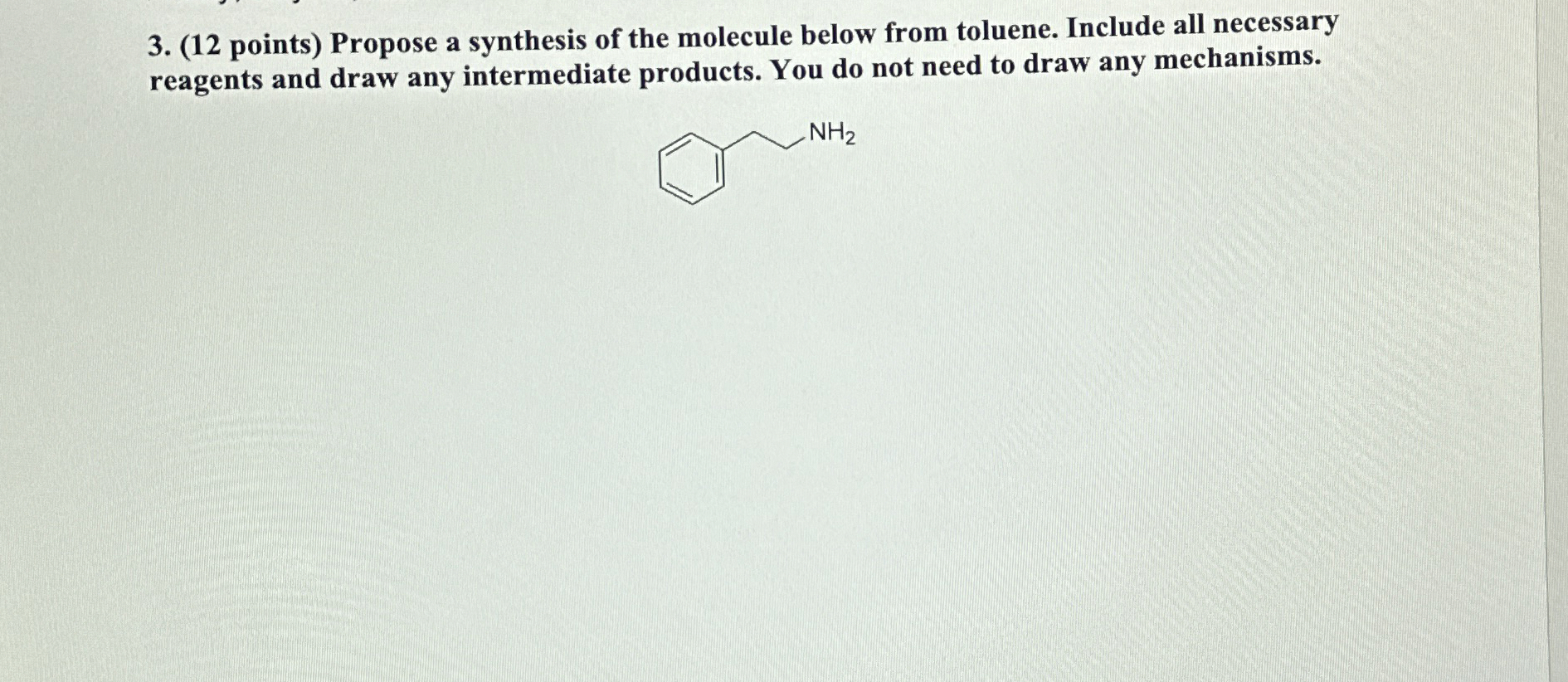 Solved (12 points) Propose a synthesis of the molecule below | Chegg.com