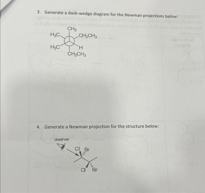Solved 3. Generate a dash-wedge diagram for the Newman | Chegg.com