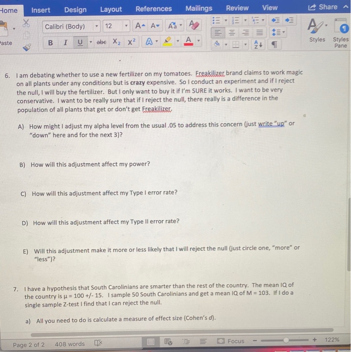 Solved Home Insert Design Layout References Mailings Review | Chegg.com