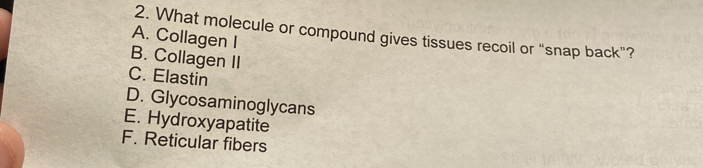 Solved What molecule or compound gives tissues recoil or | Chegg.com