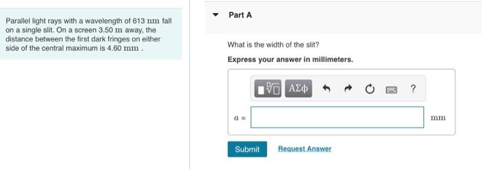Solved Parallel light rays with a wavelength of 613 nm fall | Chegg.com