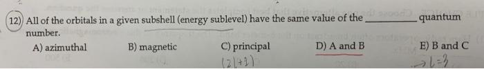 Solved All of the orbitals in a given subshell (energy | Chegg.com