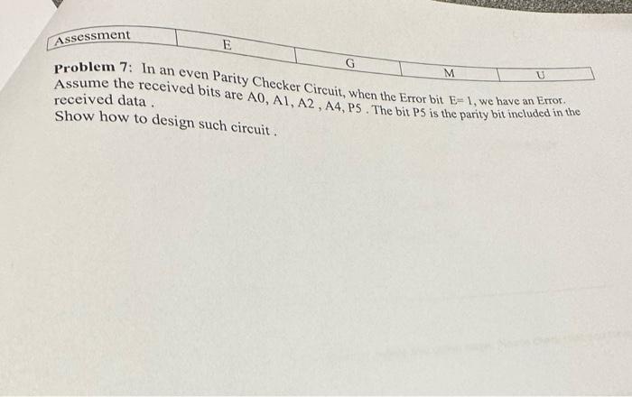 Solved Assume the received bits are A0, A1, Circuit, when | Chegg.com