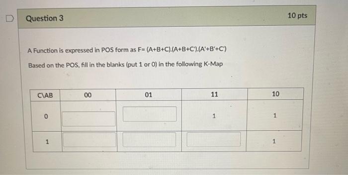 Solved A Function is expressed in POS form as | Chegg.com