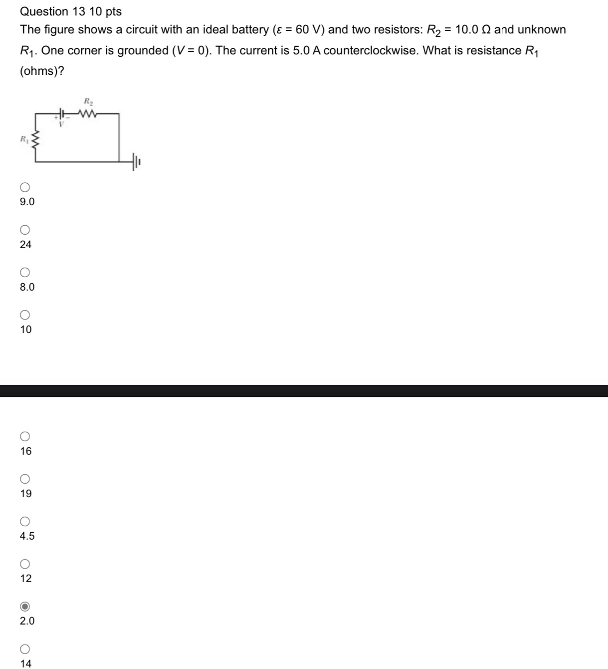 Solved Question 1310 ﻿ptsThe figure shows a circuit with an | Chegg.com
