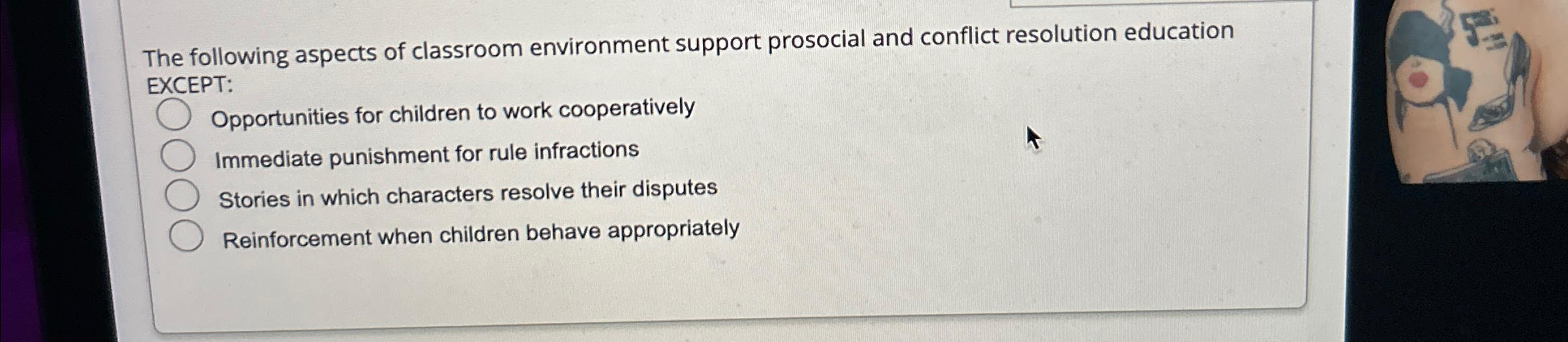 Solved The following aspects of classroom environment | Chegg.com