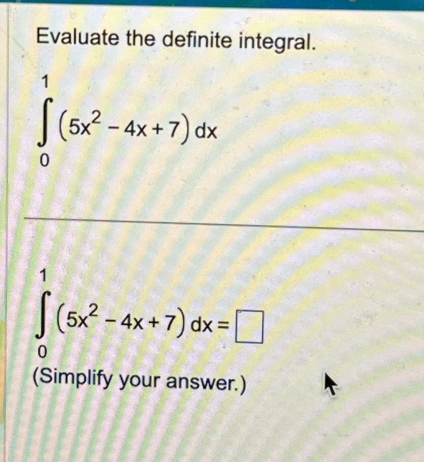 Solved Evaluate the definite | Chegg.com
