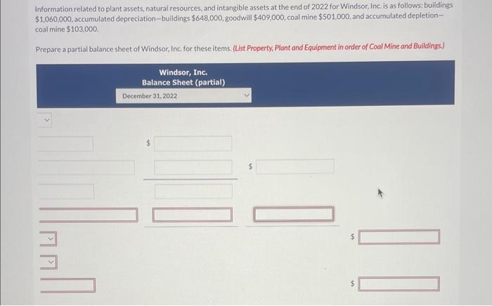 Solved Information related to plant assets, natural | Chegg.com