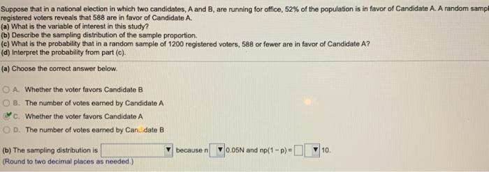 Solved Suppose that in a national election in which two | Chegg.com