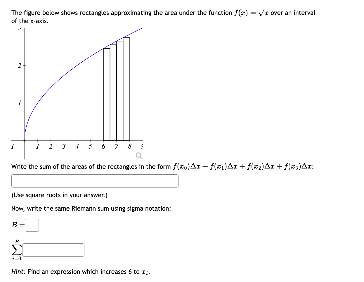 Solved The figure below shows rectangles approximating the | Chegg.com