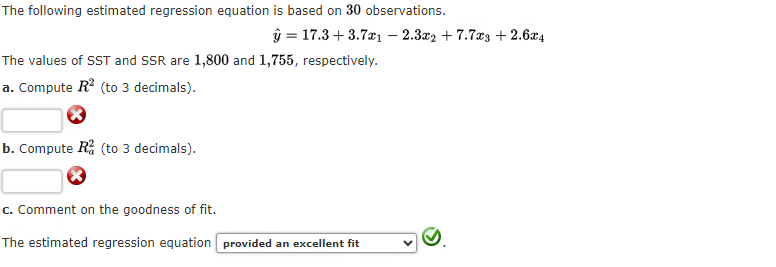The following estimated regression equation is ﻿based | Chegg.com