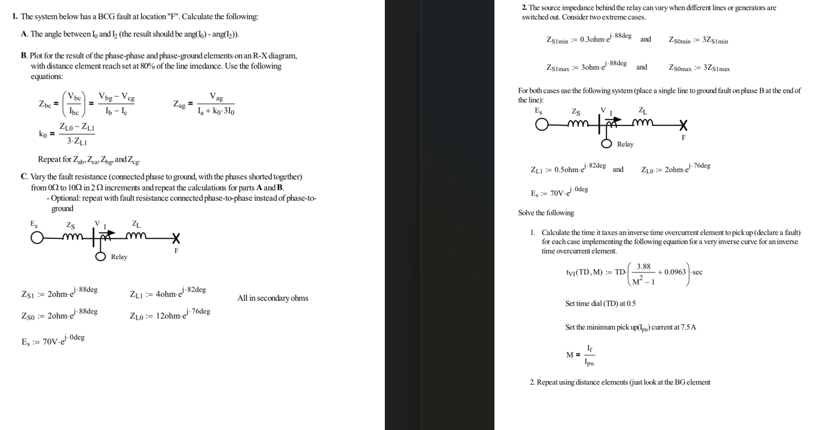 The system below has a BCG fault at location "F". | Chegg.com