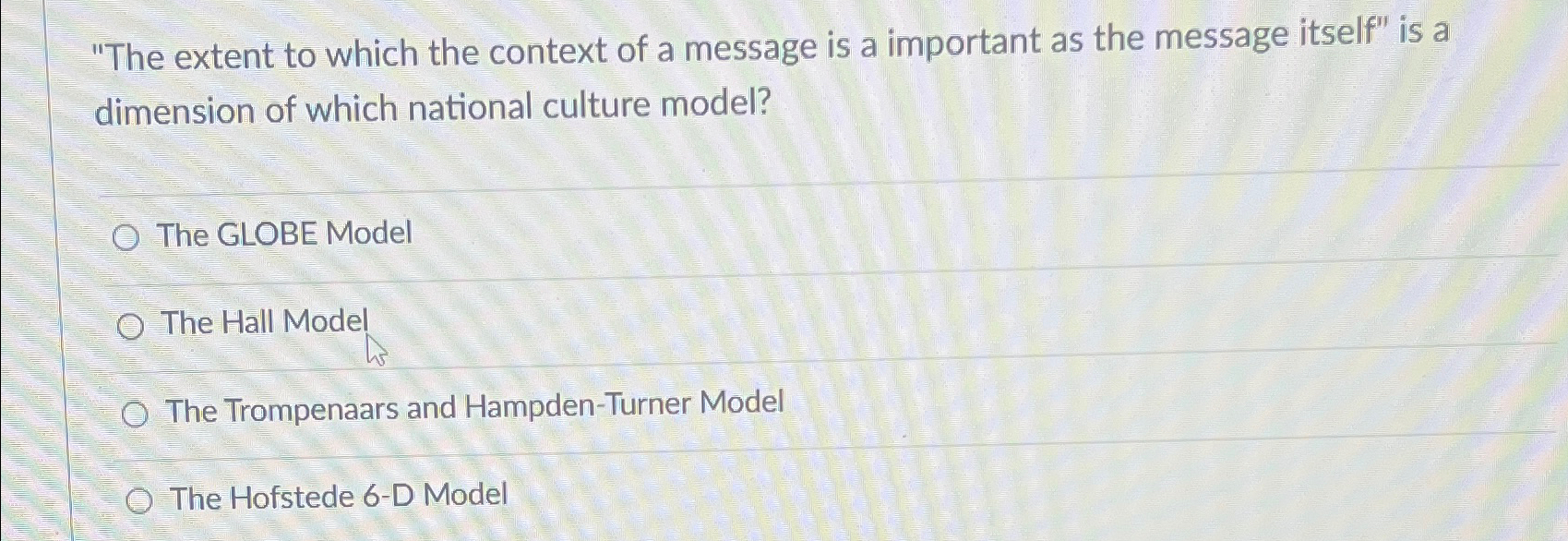 Solved "The extent to which the context of a message is a | Chegg.com