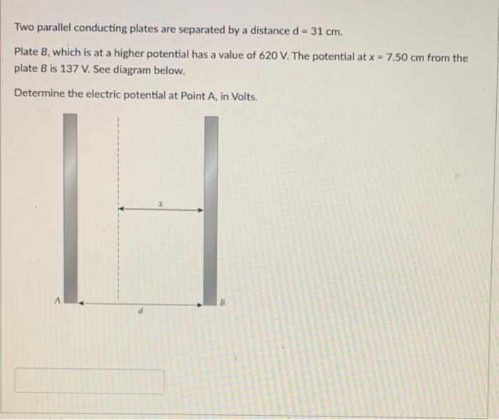 Solved Two parallel conducting plates are separated by a | Chegg.com