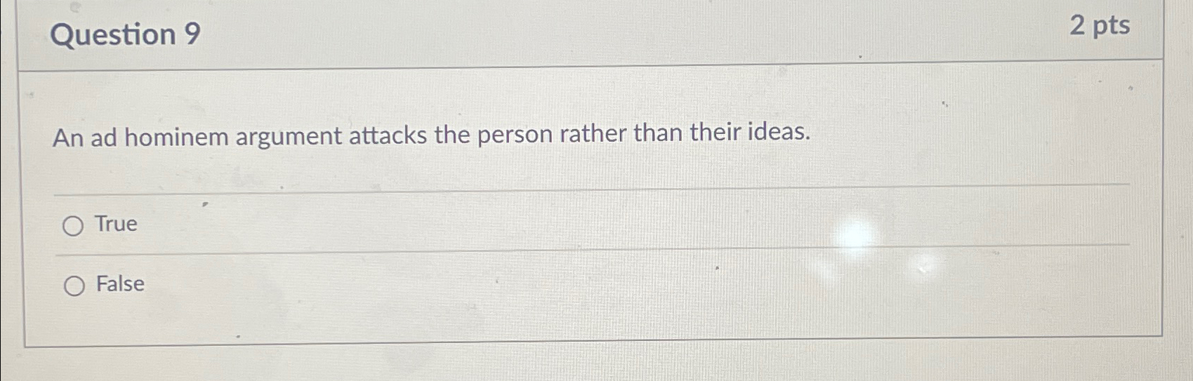 Solved Question 92ptsAn ad hominem argument attacks the | Chegg.com