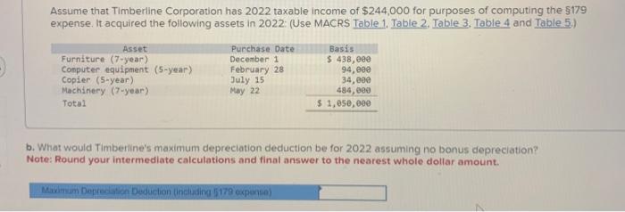 Solved Assume that Timberline Corporation has 2022 taxable | Chegg.com