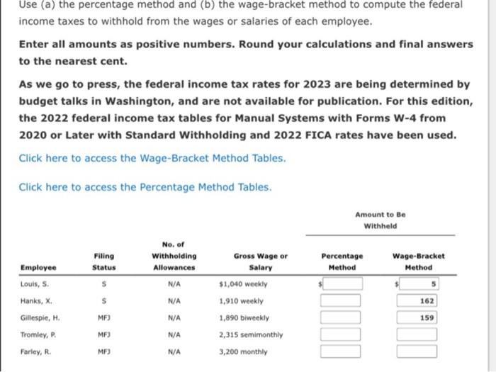 Example 4-3 To compute the tax using the percentage | Chegg.com